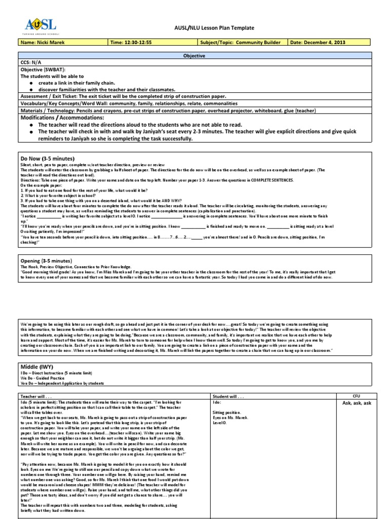 Third Grade Community Building | PDF | Classroom | Teaching And Learning