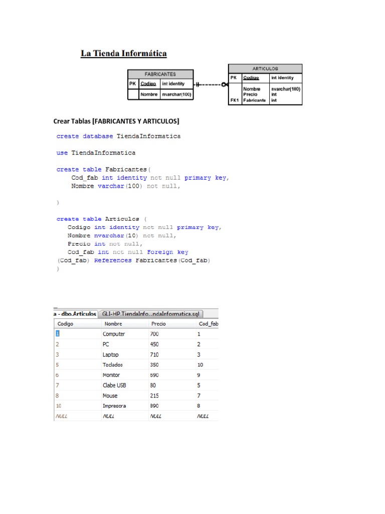 Crear Tablas SQL Server | PDF