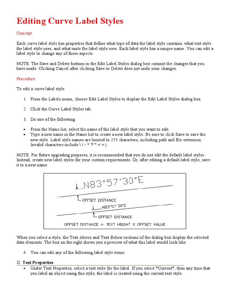 Editing Curve Label Styles | PDF | Geometry | Computing
