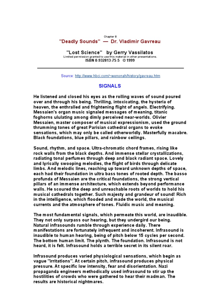 Deadly Sounds - Dr. Vladimir Gavreau | PDF | Aurora | Solar Flare