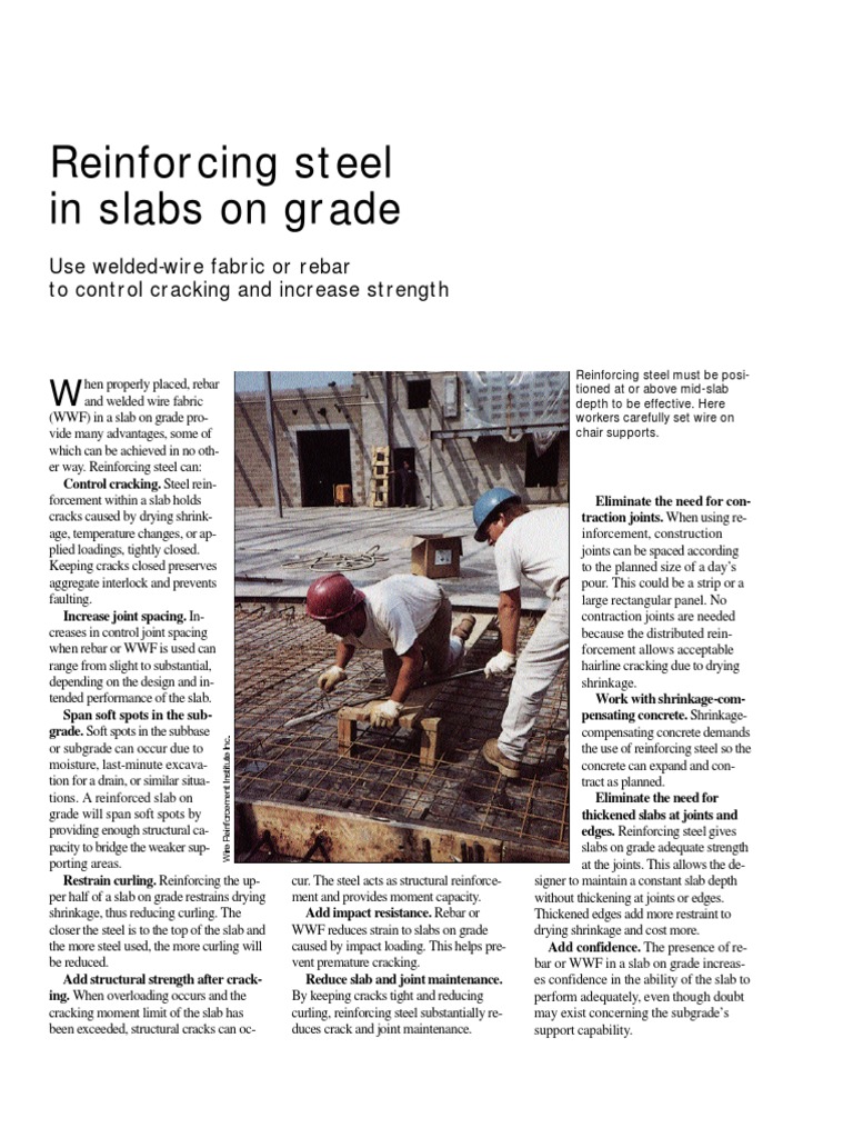 Reinforcing Steel in Slabs On Grade - tcm45-346883 | PDF | Industries ...