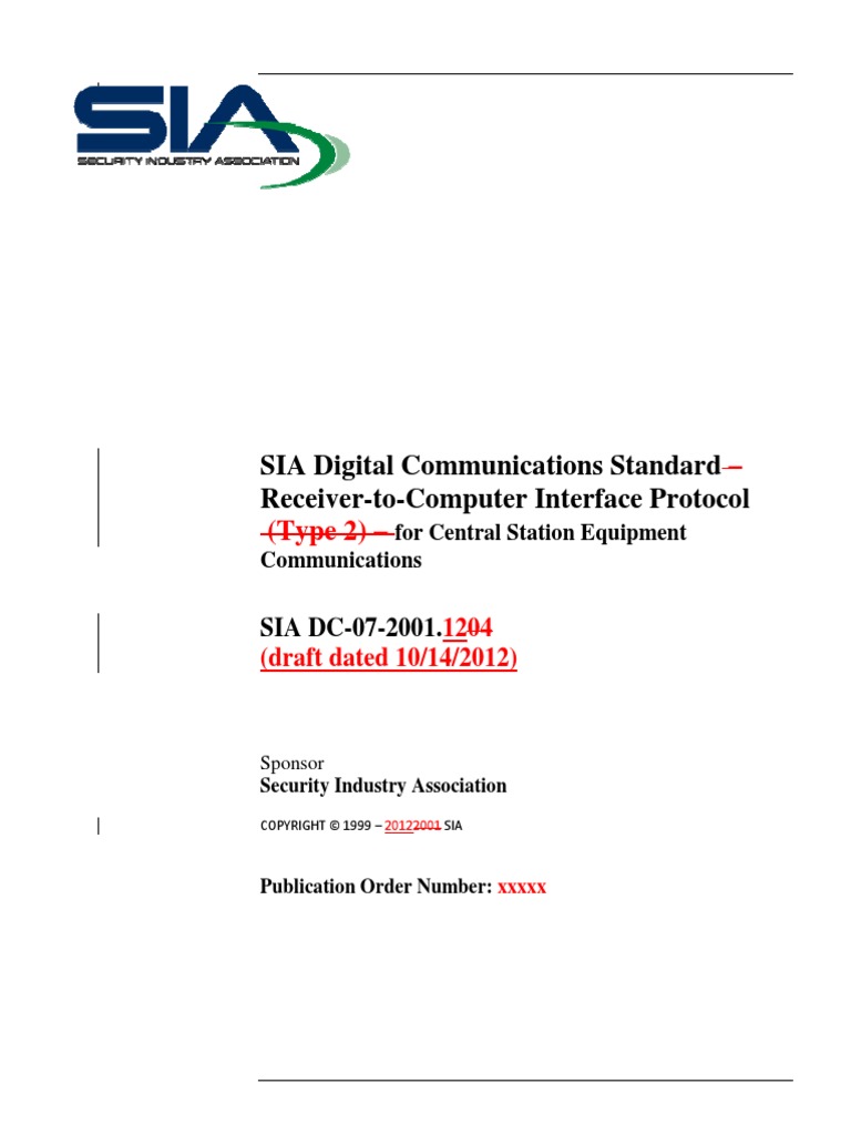 DC-07 Going Through SIA Public Review | PDF | Transmission Control ...