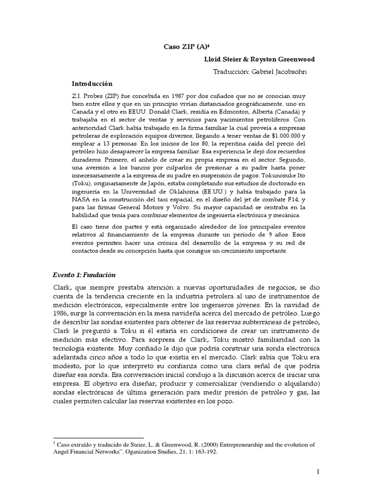 Caso Zip | PDF | Petróleo | Inversiones