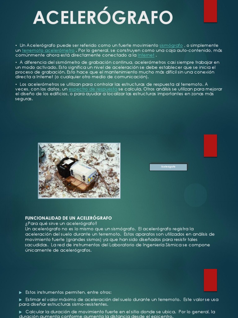 Acelerografo | PDF | Temblores | Física Aplicada e Interdisciplinaria