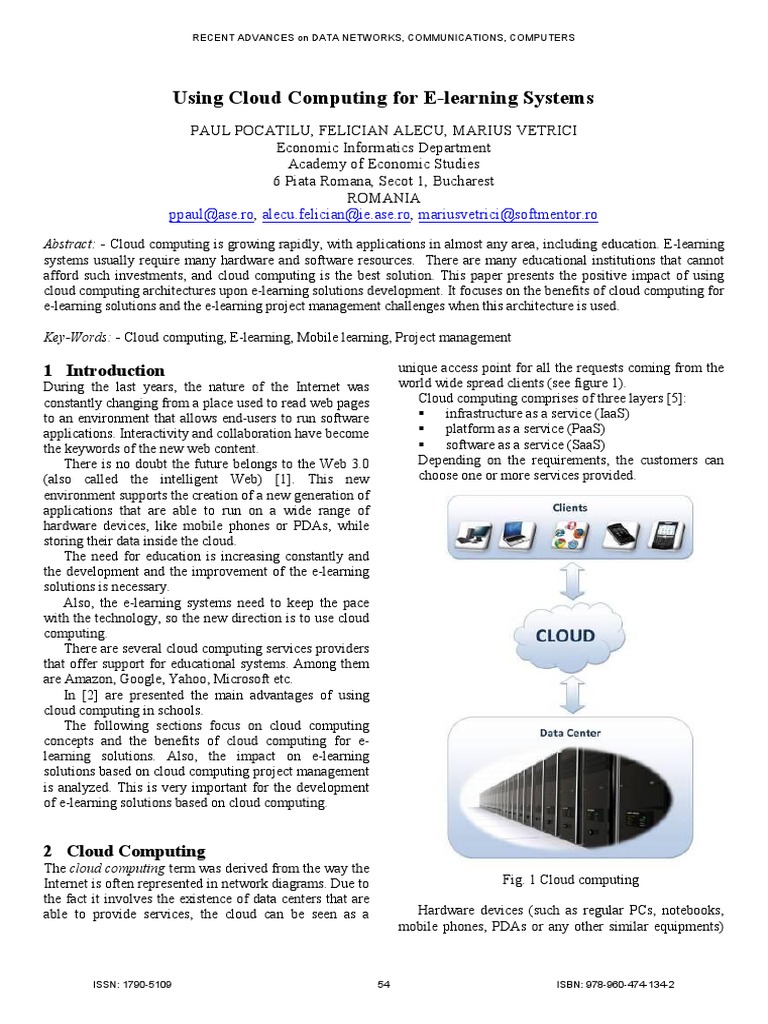 Using Cloud Computing For E-Learning Systems | PDF | Cloud Computing ...