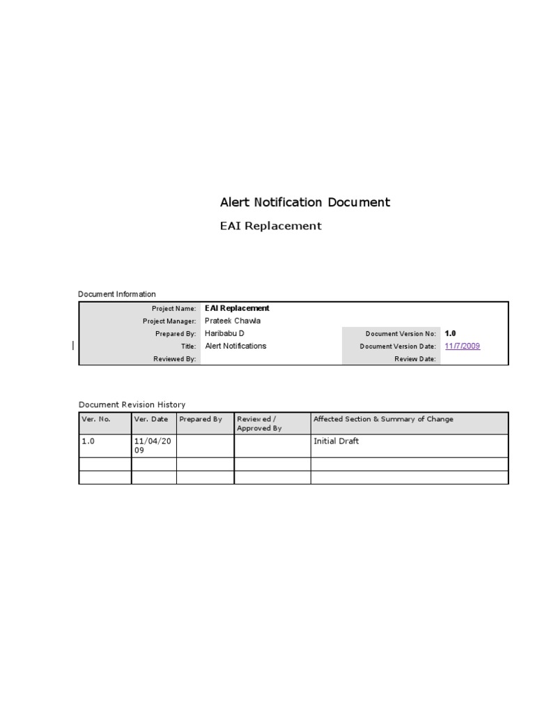 Alert Notification Document | PDF | Server (Computing) | Software ...