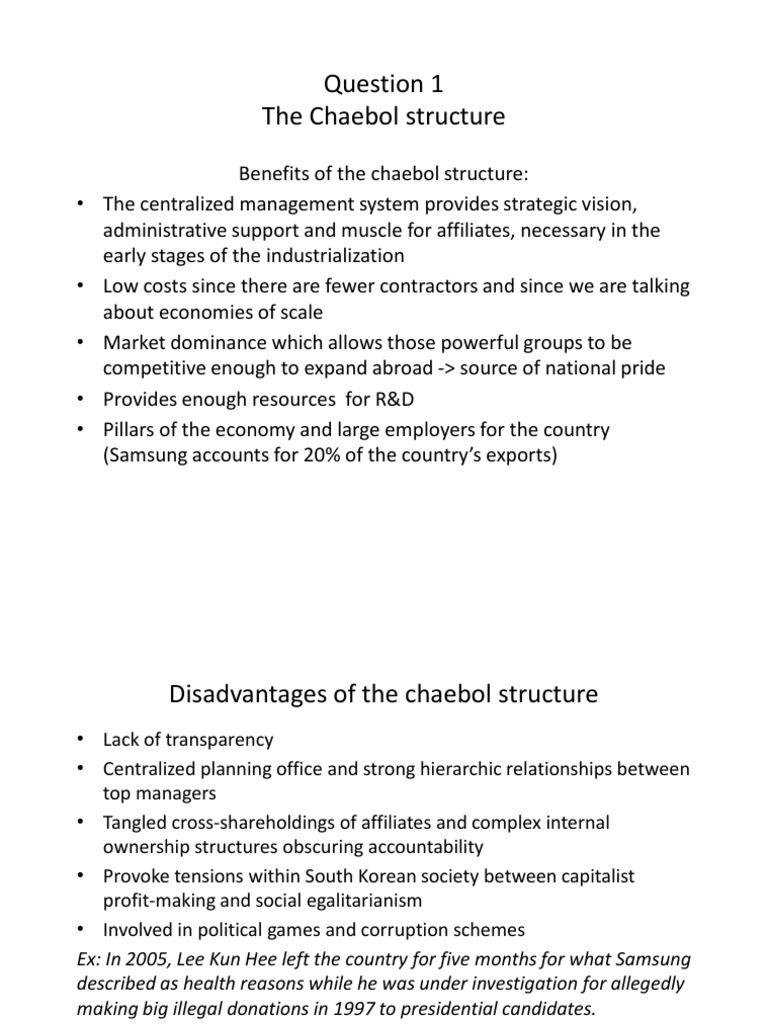 Chaebol Structure and Governance Issues at Samsung Electronics | PDF ...
