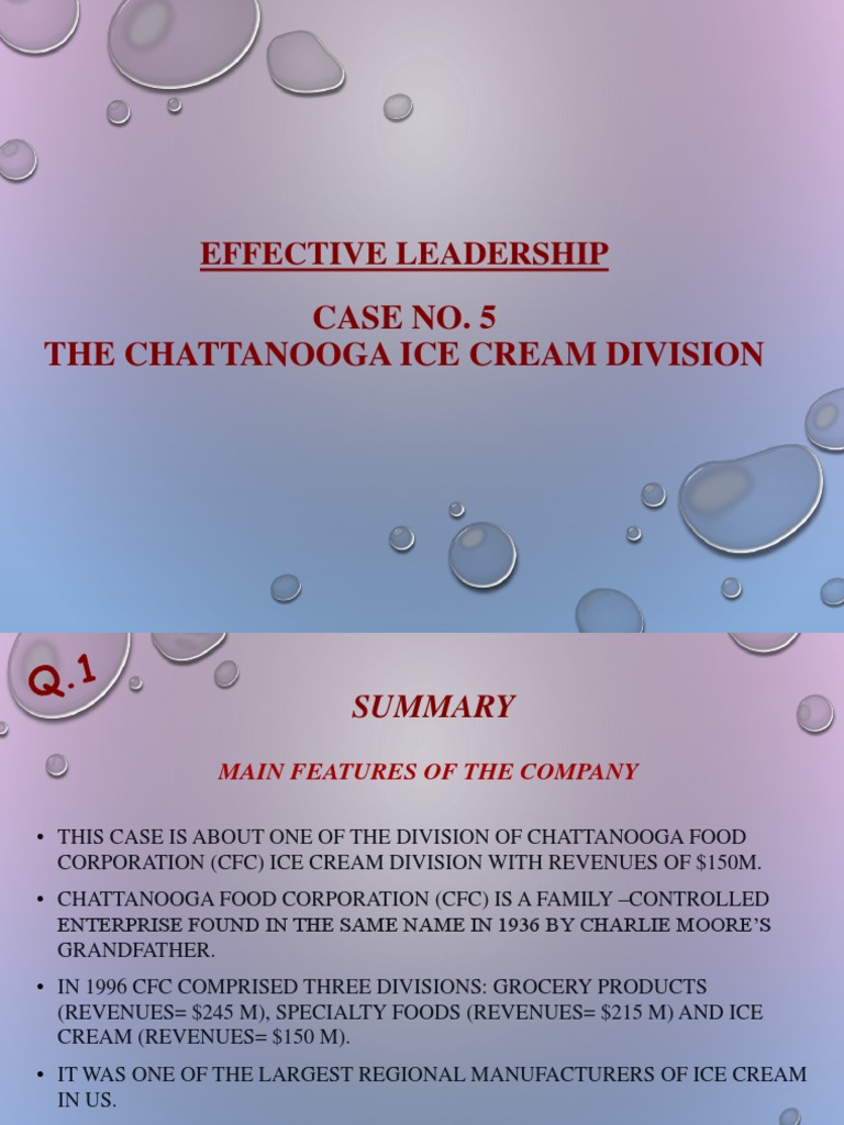 The Chattanooga Ice Cream Division | PDF | Leadership | Behavioural ...
