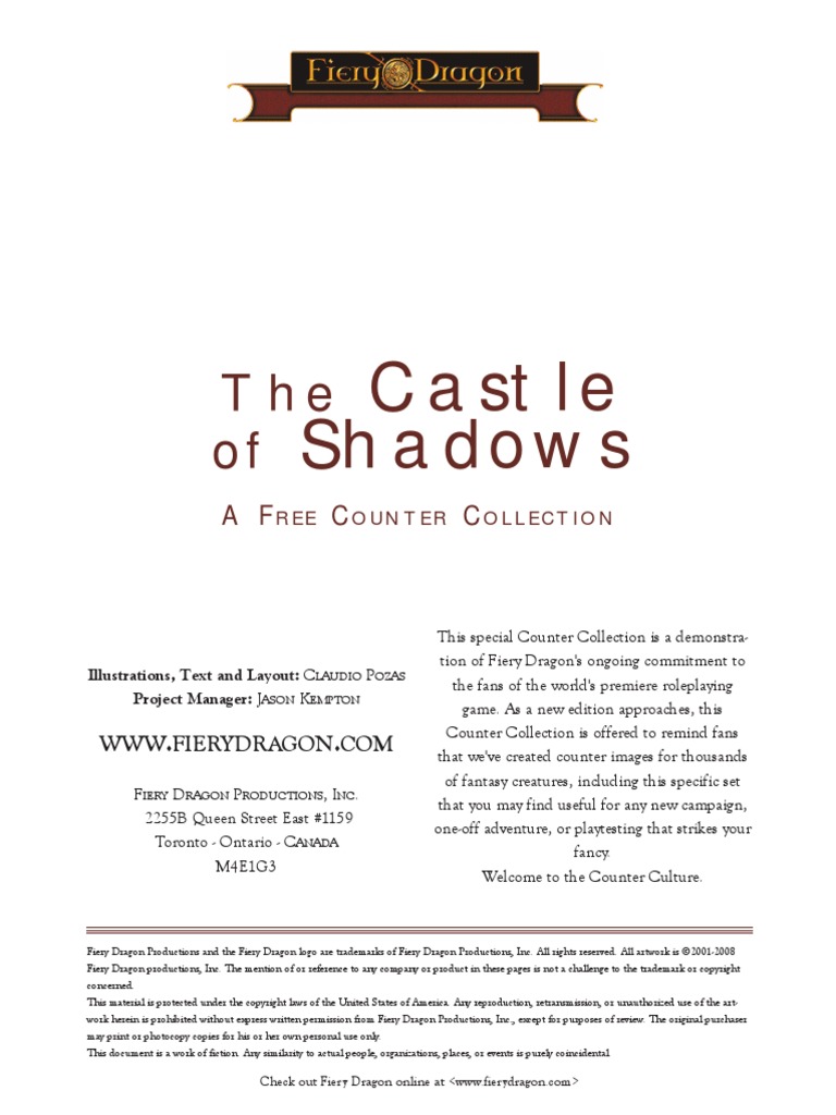 The Of: Castle Shadows | PDF | Dungeons & Dragons | Leisure