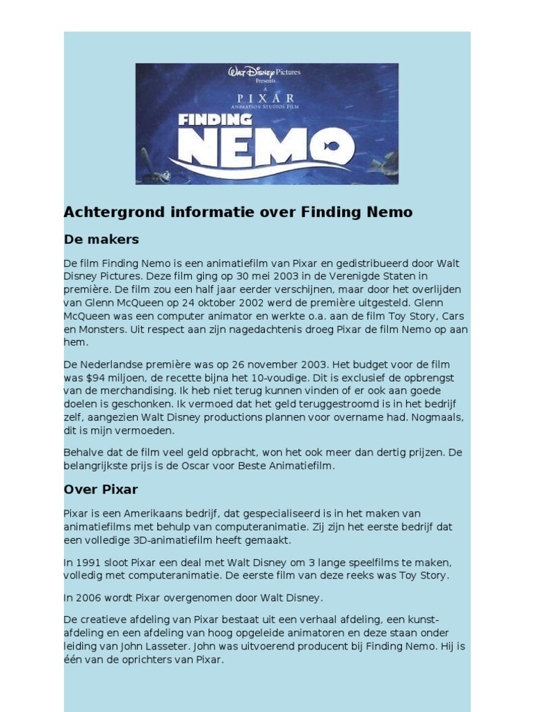 Finding Nemo | PDF