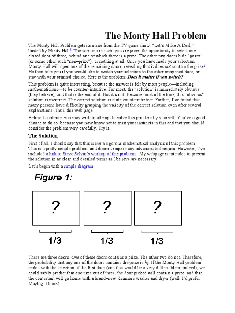 The Monty Hall Problem Solution | PDF | Science
