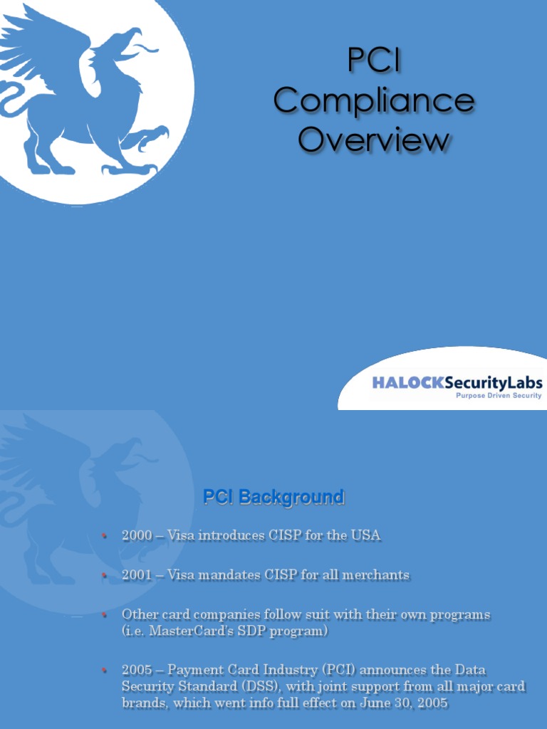 PCI Overview Presentation 20071129 | Payment Card Industry Data ...