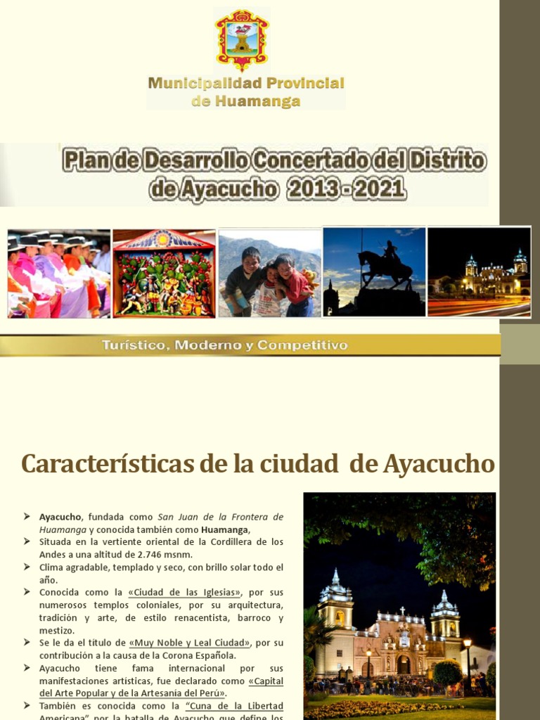 Plan de Desarrollo Concertado Ayacucho | PDF | Igualdad social | Turismo