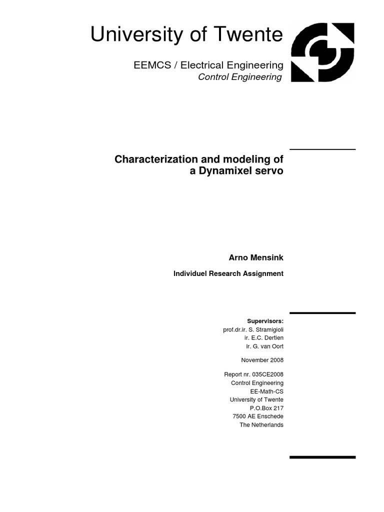 Characterization and Modeling of A Dynamixel Servo | PDF | Friction | Gear