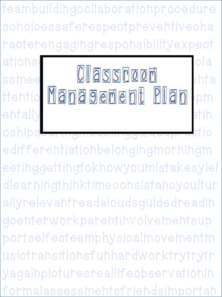 Classroom Management Plan | PDF | Classroom Management | Classroom