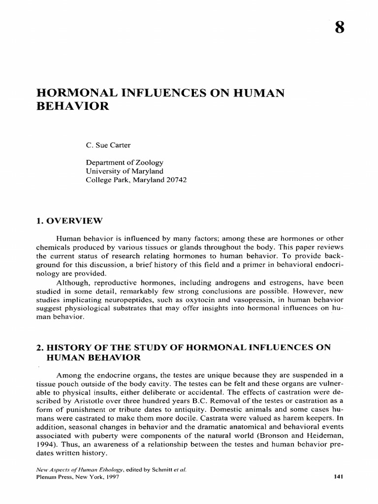 Hormones and Human Behavior Insights | PDF | Estrogen | Androgen