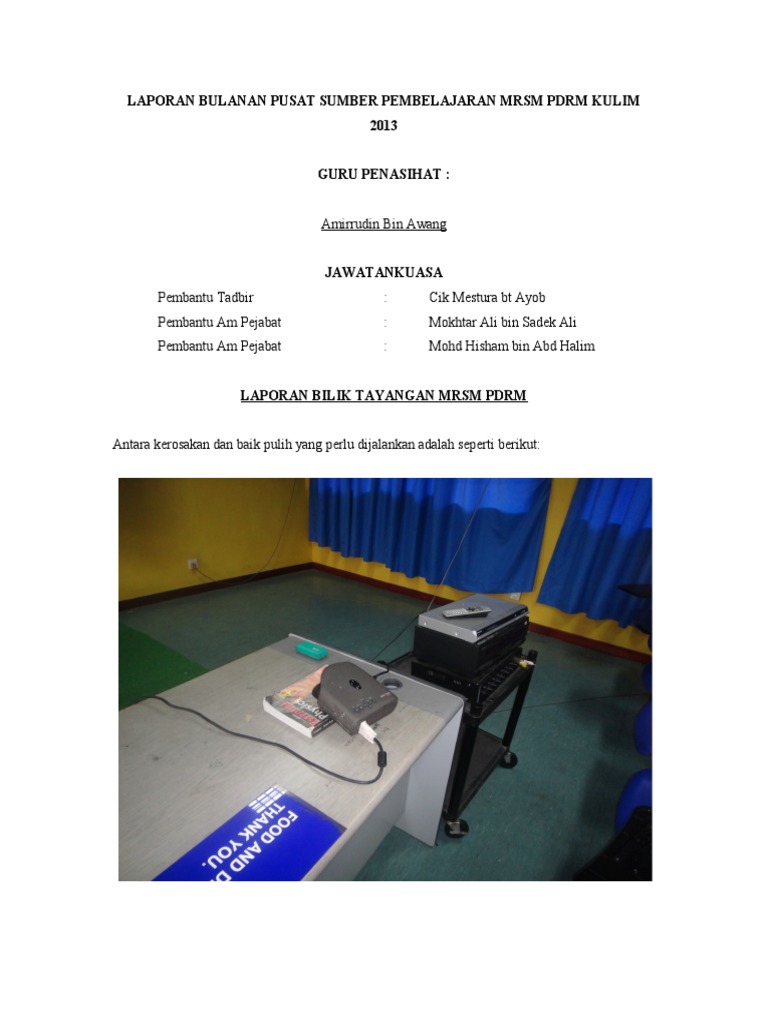 Laporan Bulanan Bilik Tayangan | PDF