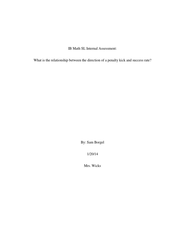 Ib Math SL Internal Assessment | PDF | Association Football | Team Sports