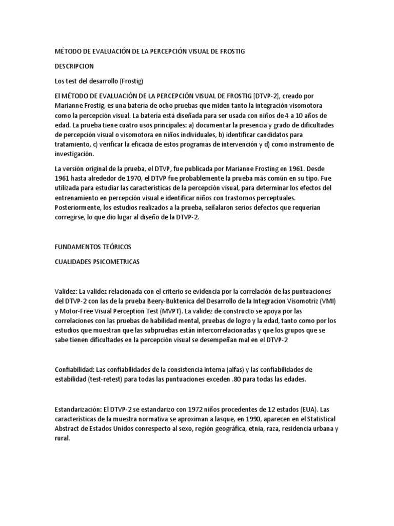 Evaluating Visual Perception with the Frostig Developmental Test of ...