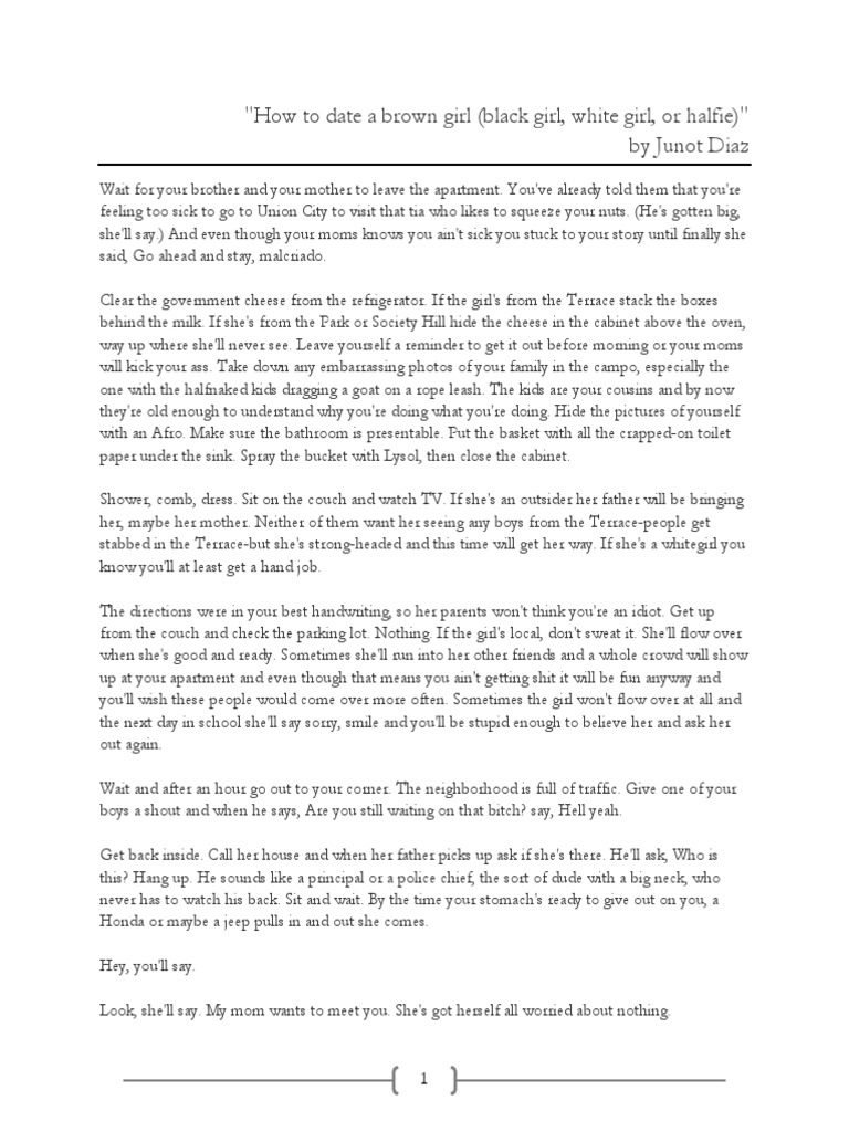 How To Date A Brown Girl | PDF | Violence