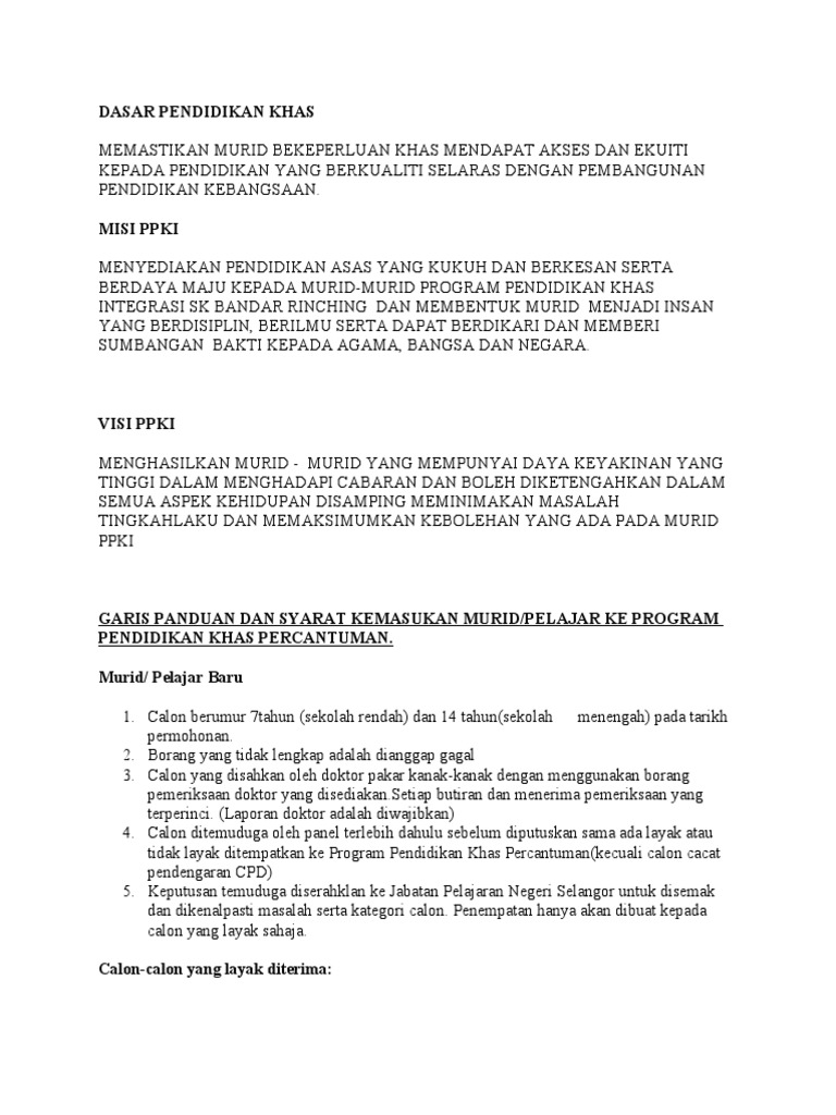 Dasar Pendidikan Khas | PDF