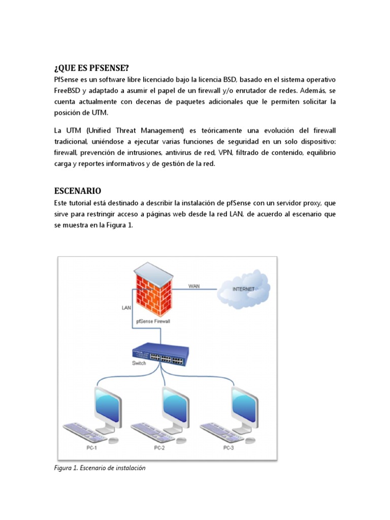 Manual de Configuracion PfSense | PDF | Dirección IP | Cortafuegos (informática)