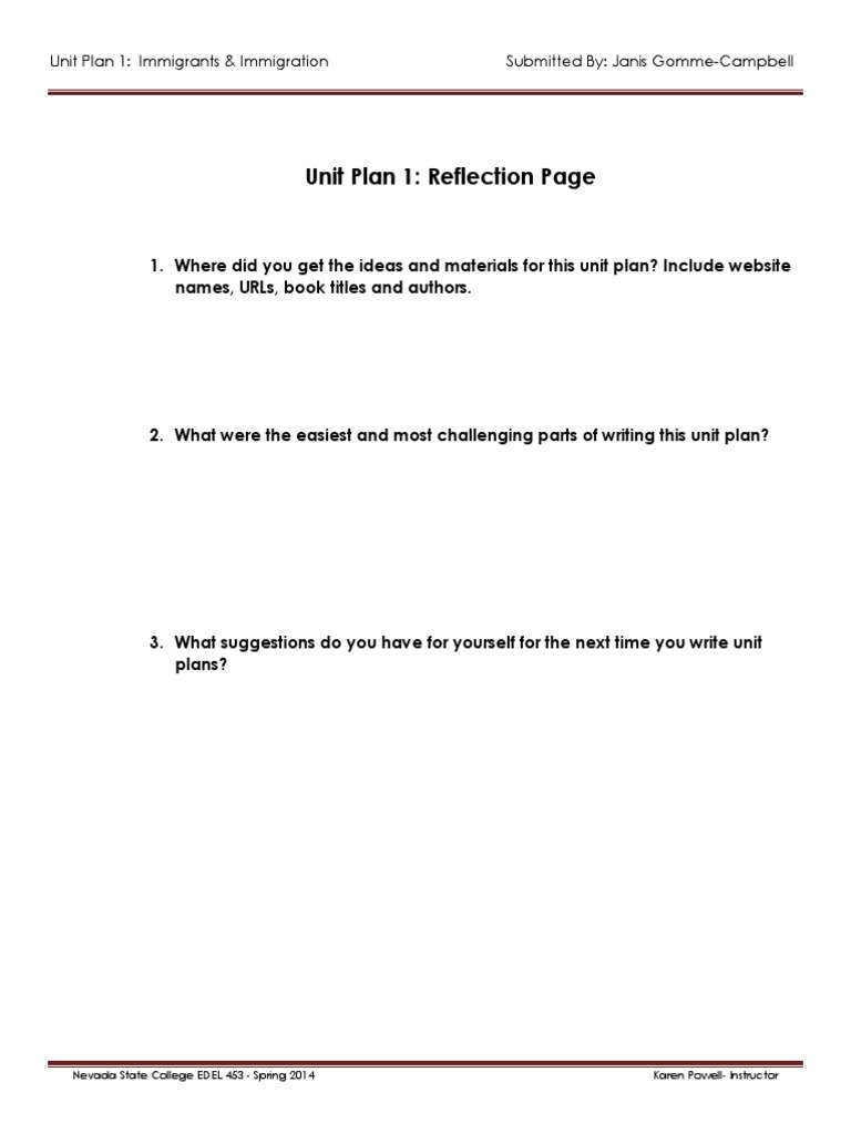 Immigrants & Immigration Unit Plan | PDF
