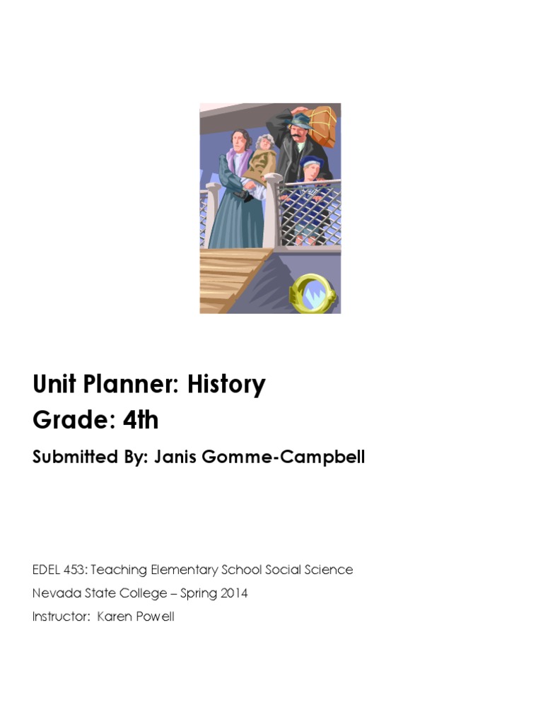 4th Grade History Unit Planner | PDF
