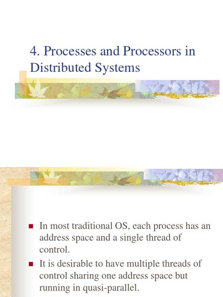 Processes and Processors in Distributed Systems | PDF | Thread (Computing) | Kernel (Operating ...