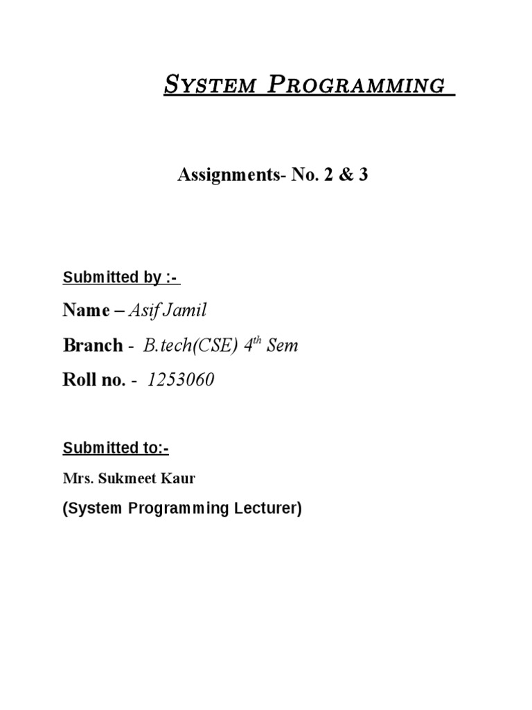 System Programming Assignments No 2 And 3 Download Free Pdf Macro Computer Science Debugging