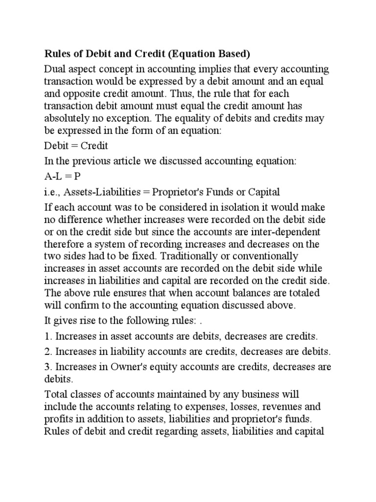 Accounting Debit and Credit Basics | PDF | Corporate Jargon | Debits ...
