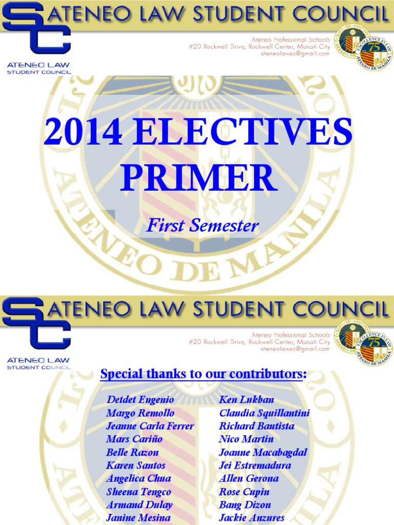 Electives Primer Sem1 2014 | PDF | Brief (Law) | Test (Assessment) Electives Primer Sem1 2014 | PDF | Brief (Law) | Test (Assessment)