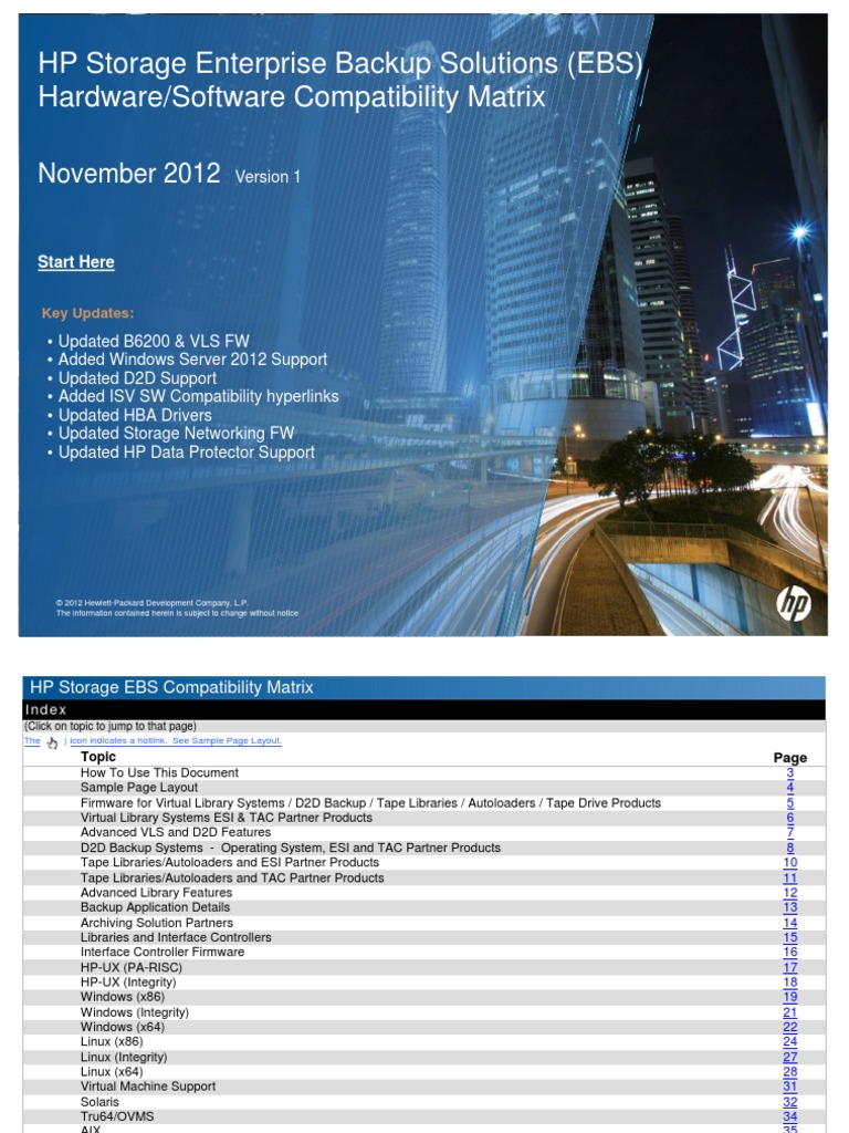 Matriz HP Storage Enterprise Backup Solutions | PDF | Computer Architecture | Computer Data Storage