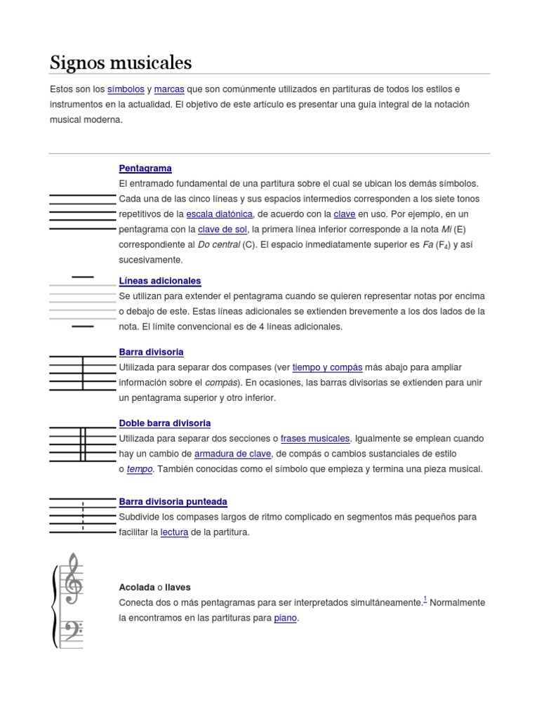 Guía de Notación Musical Moderna | PDF | Clave | Notación musical