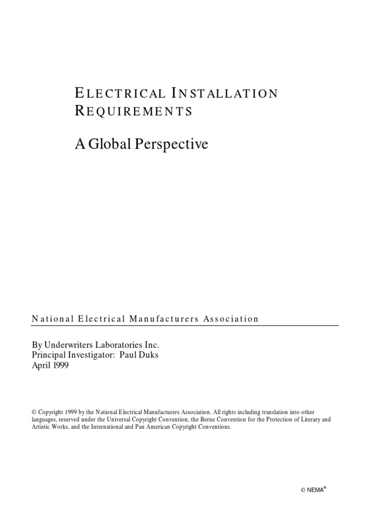 Electrical Installation Requirements A Global Prospective | PDF ...