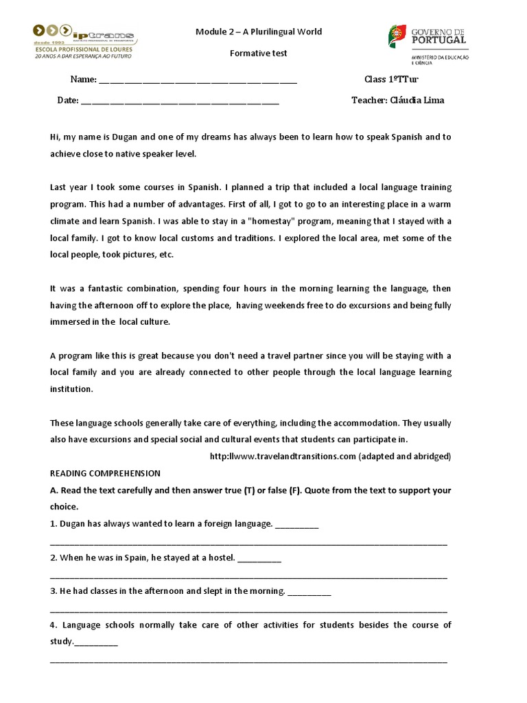 Formative Test | PDF | Cognitive Science | Cognition