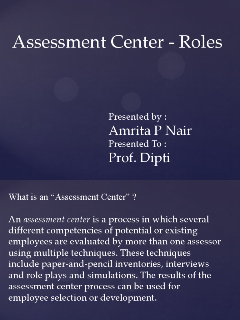 Assessment Center | PDF | Competence (Human Resources) | Educational ...