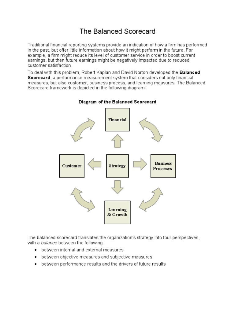 The Balanced Scorecard | PDF | Strategic Management | Business Process