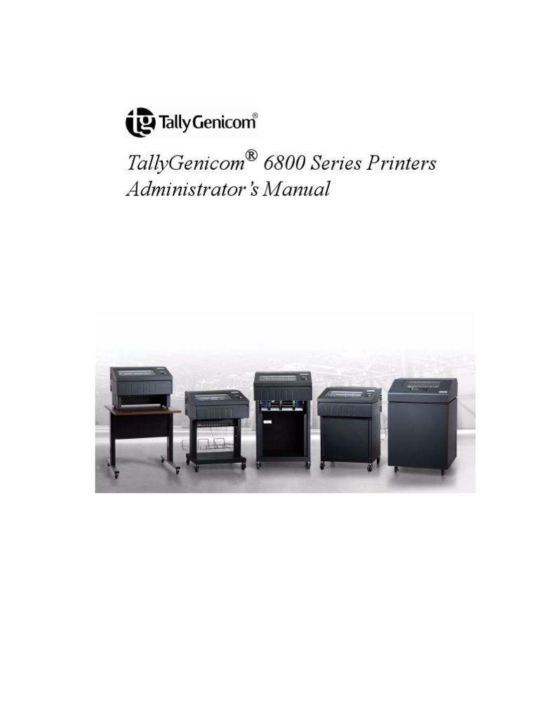 TallyGenicom 6800 Series - Administrator's Manual | PDF | Printer (Computing) | Menu (Computing)