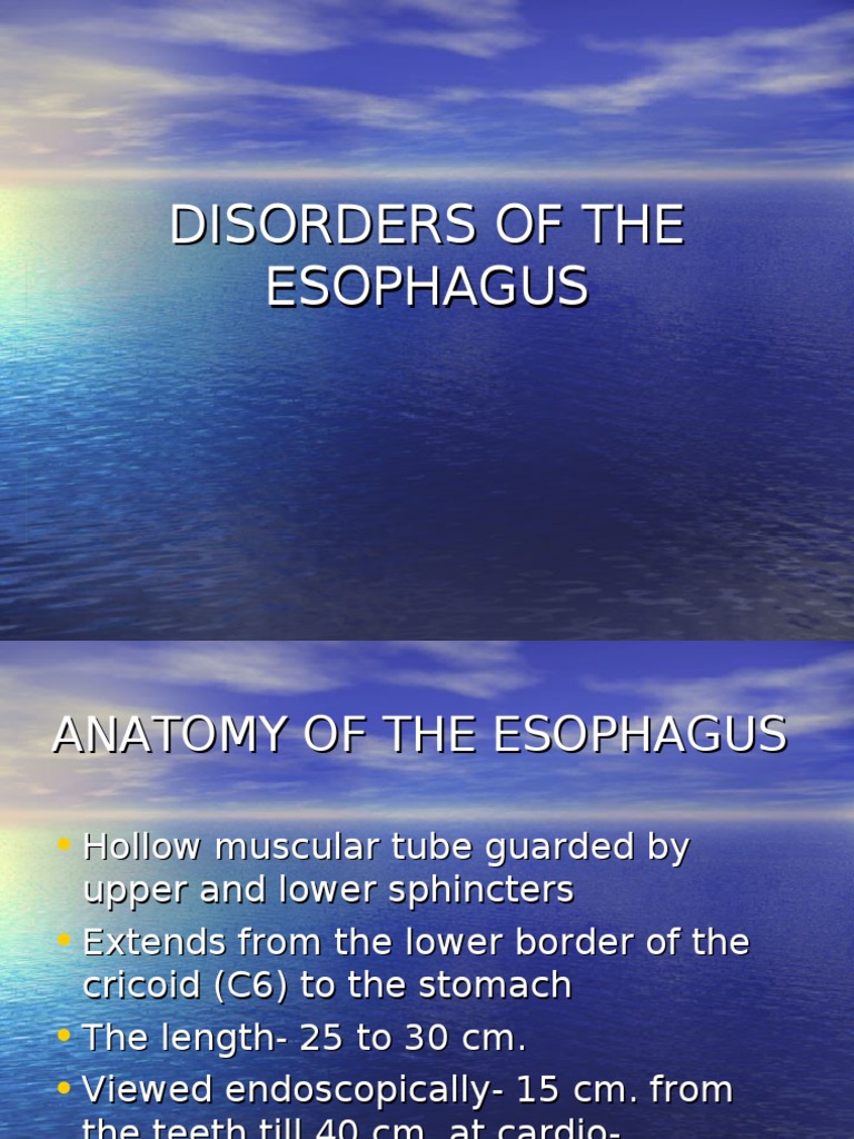 Esophageal Disorders Overview | PDF | Esophagus | Gastroesophageal ...