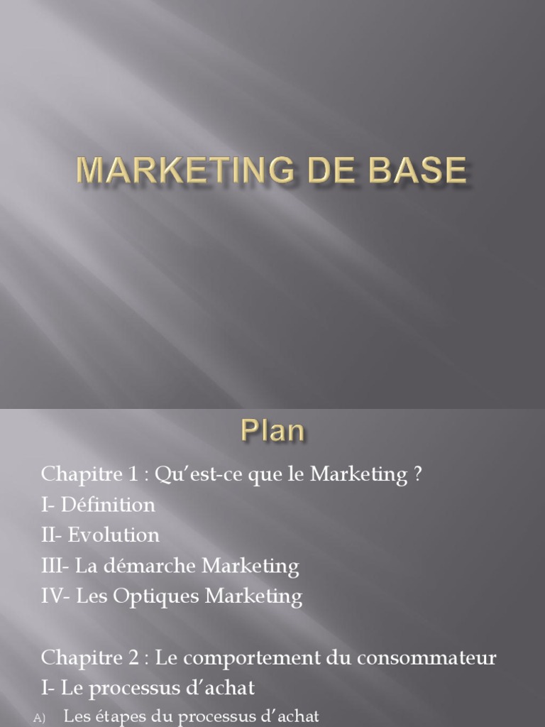 Marketing de Base | PDF | Consommateurs | Commercialisation