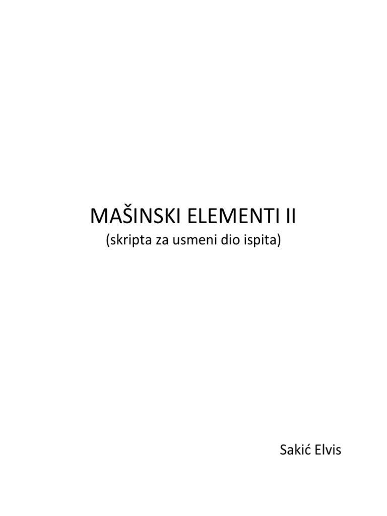 Masinski Elementi | PDF