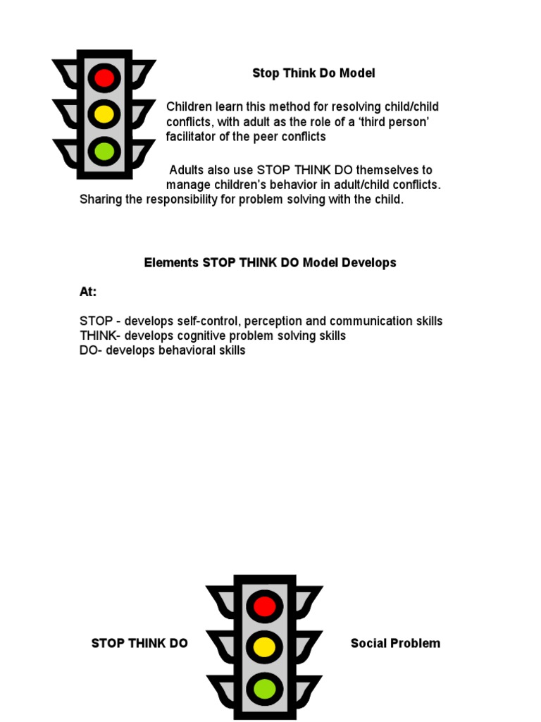 Stop Think Do | PDF | Self-Improvement