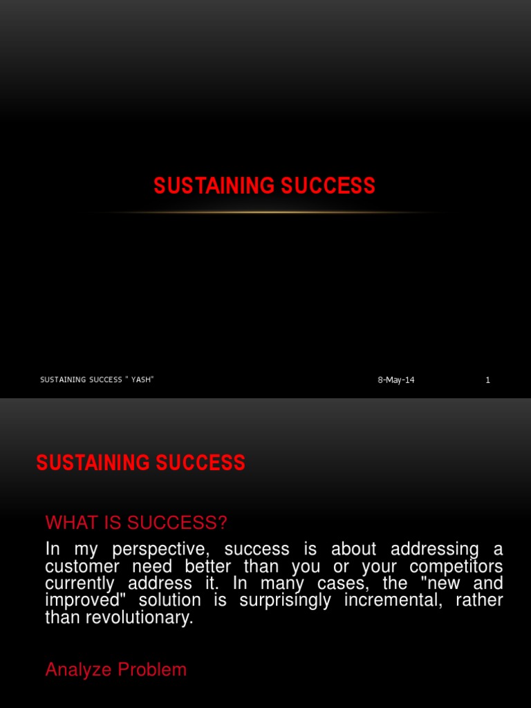 Sustaining Success " Yash" | PDF | Strategic Management | Business