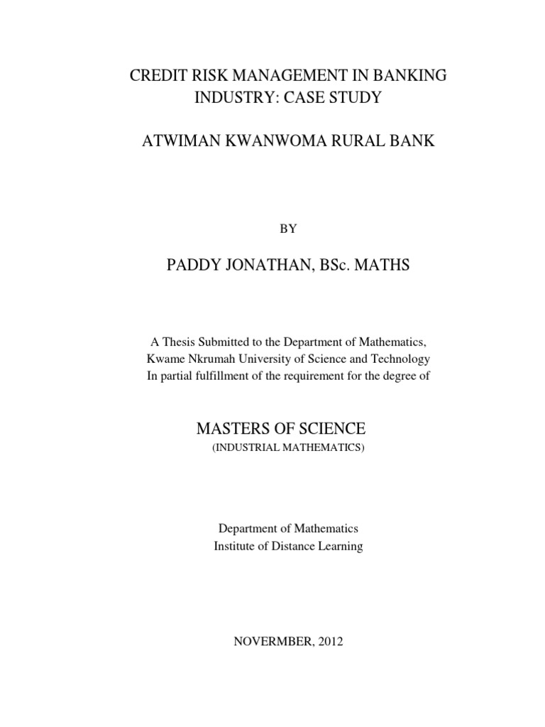 Credit Risk Management Thesis | PDF | Bank For International ...