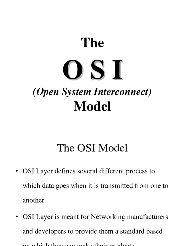 OSI Reference Model | PDF | Osi Model | Transmission Control Protocol