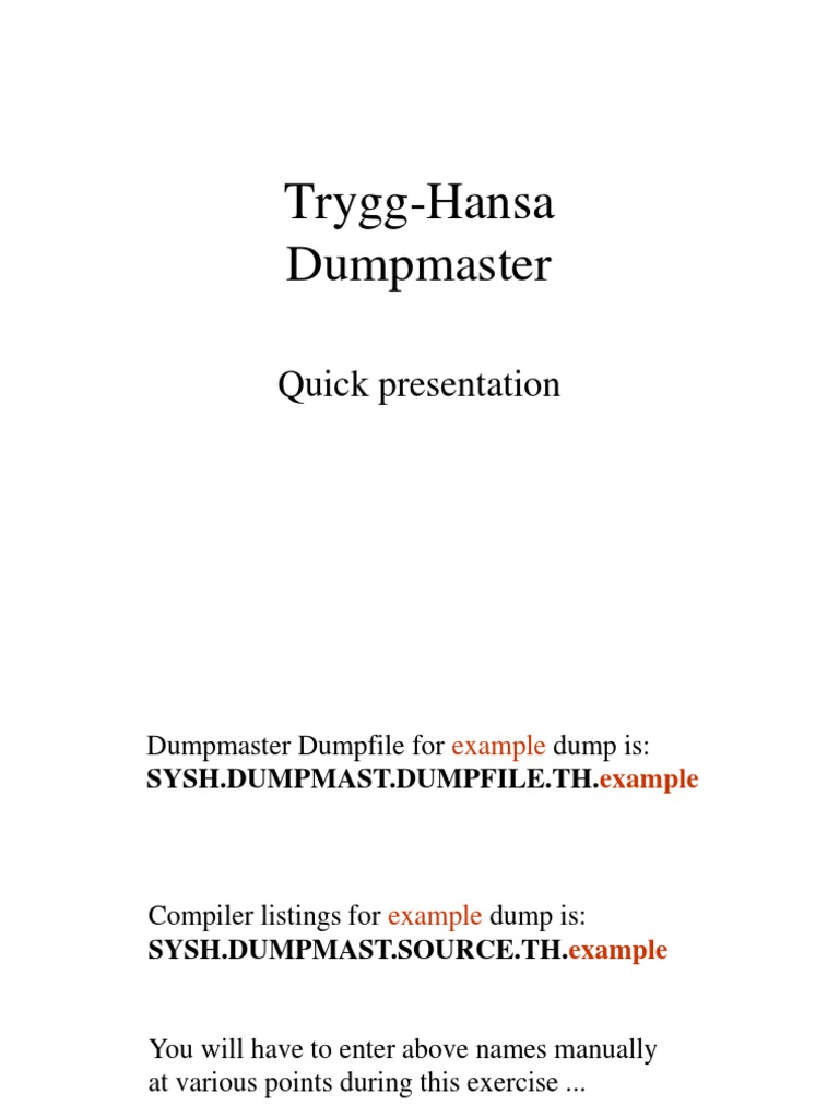 Trygg-Hansa Dumpmaster: Quick Presentation | PDF | Computer ...