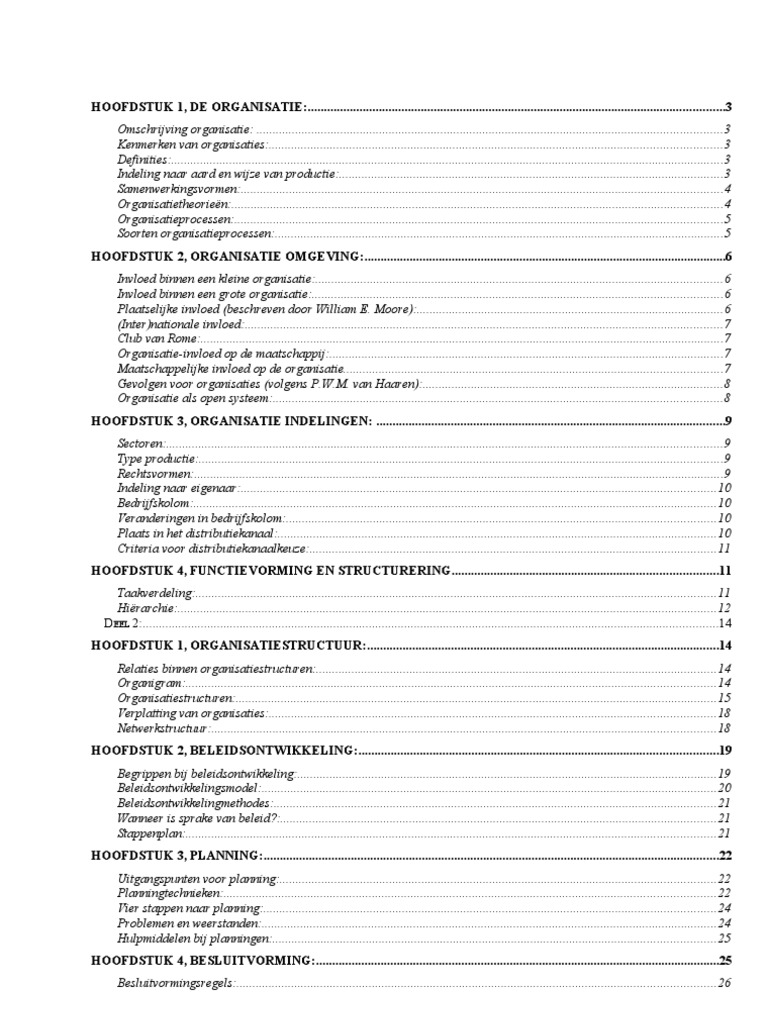 Middlemanagement SV Deel 1 | PDF