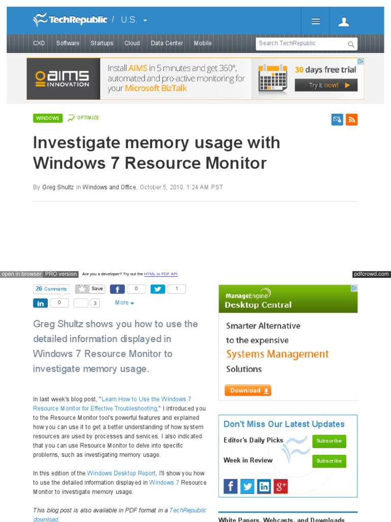 Investigate Memory Usage With Windows 7 Resource Monitor: Search ...