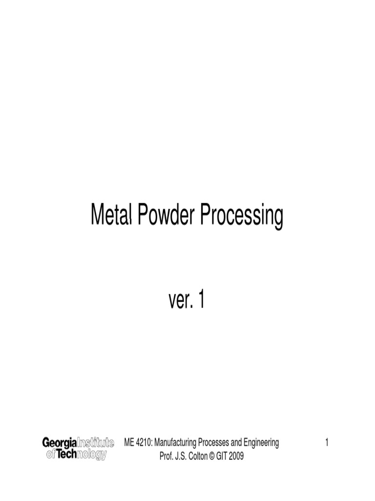 Metal Powder Processing Metal Powder Processing | PDF | Sintering ...